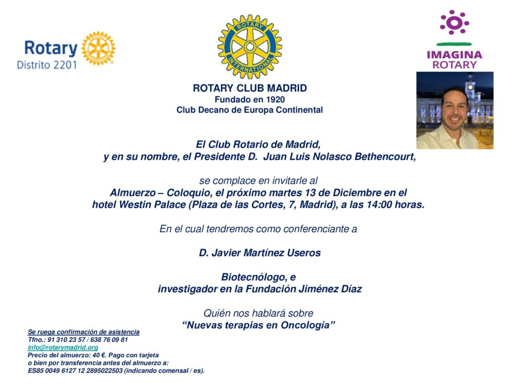 13 diciembre 2022. Javier Martinez Useros - Rotary Club Madrid
